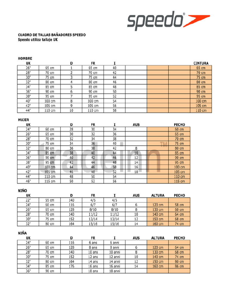 Spa Speedo Size Swimsuit | PDF