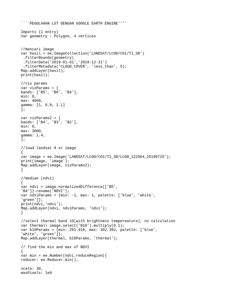 Script LST Dengan GEE | PDF