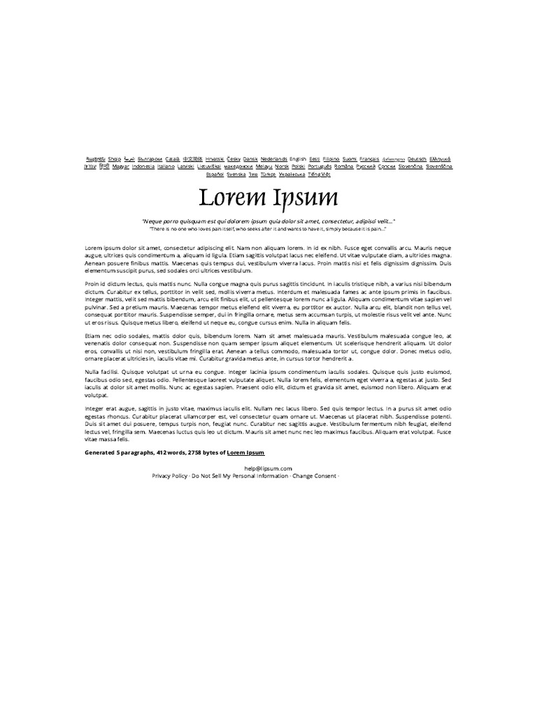 Lorem Ipsum - All The Facts - Lipsum Generator | PDF