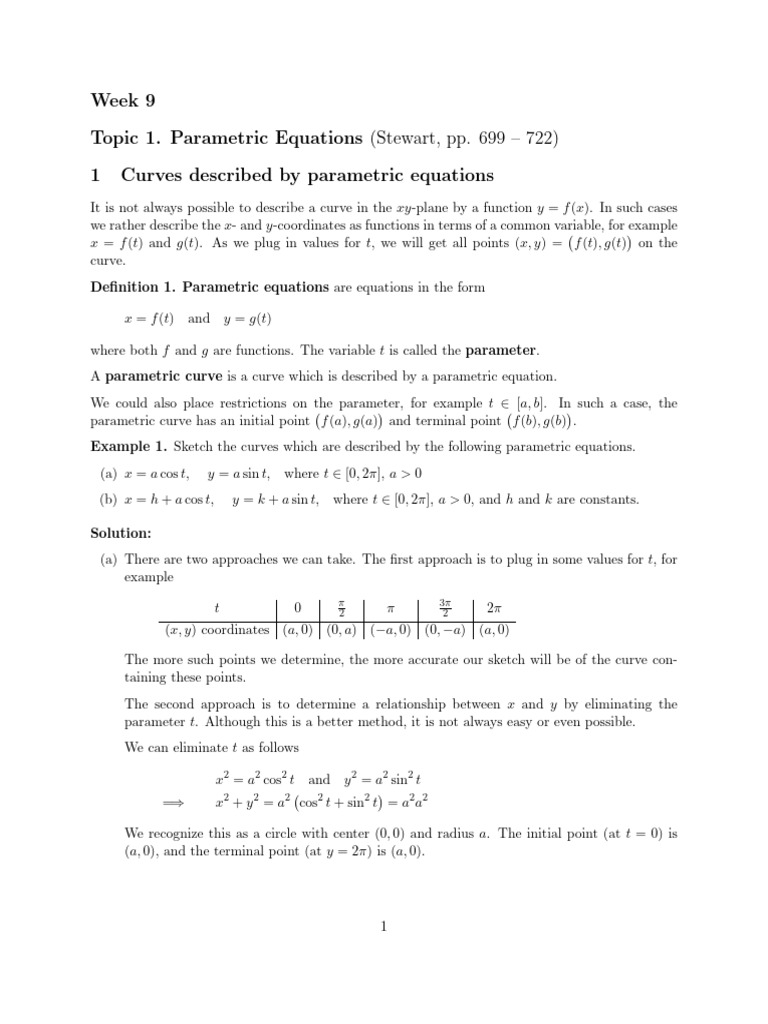 Understanding Parametric Equations | PDF | Equations | Tangent