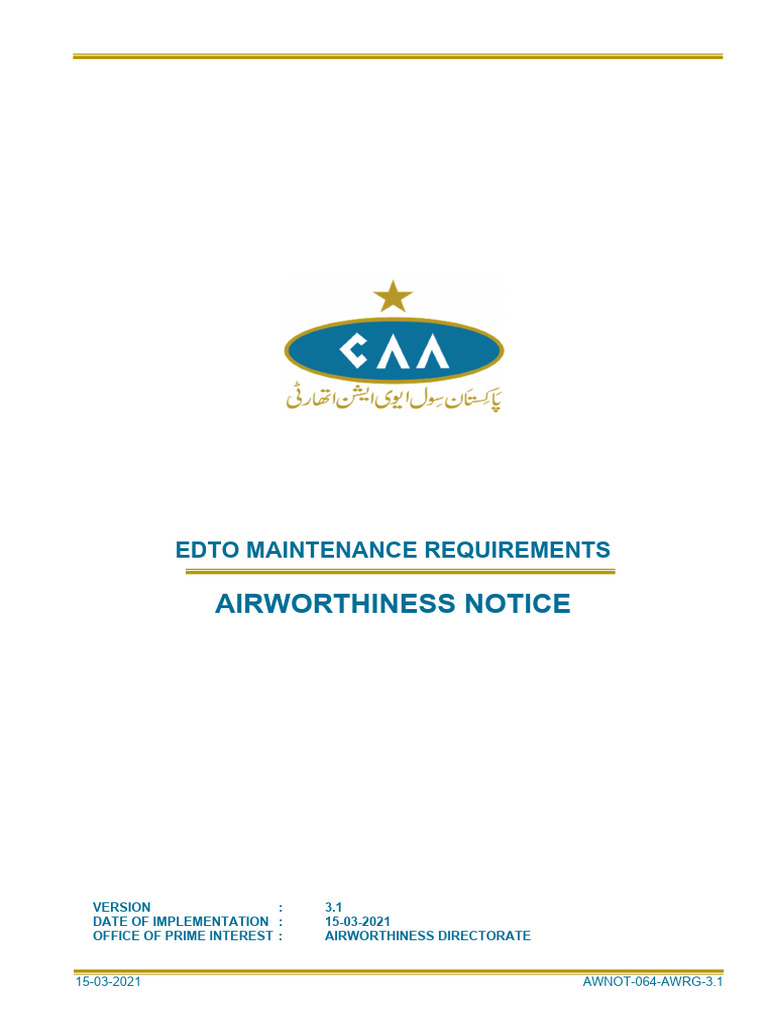EDTO Maintenance Requirements Guide | PDF | Reliability Engineering ...