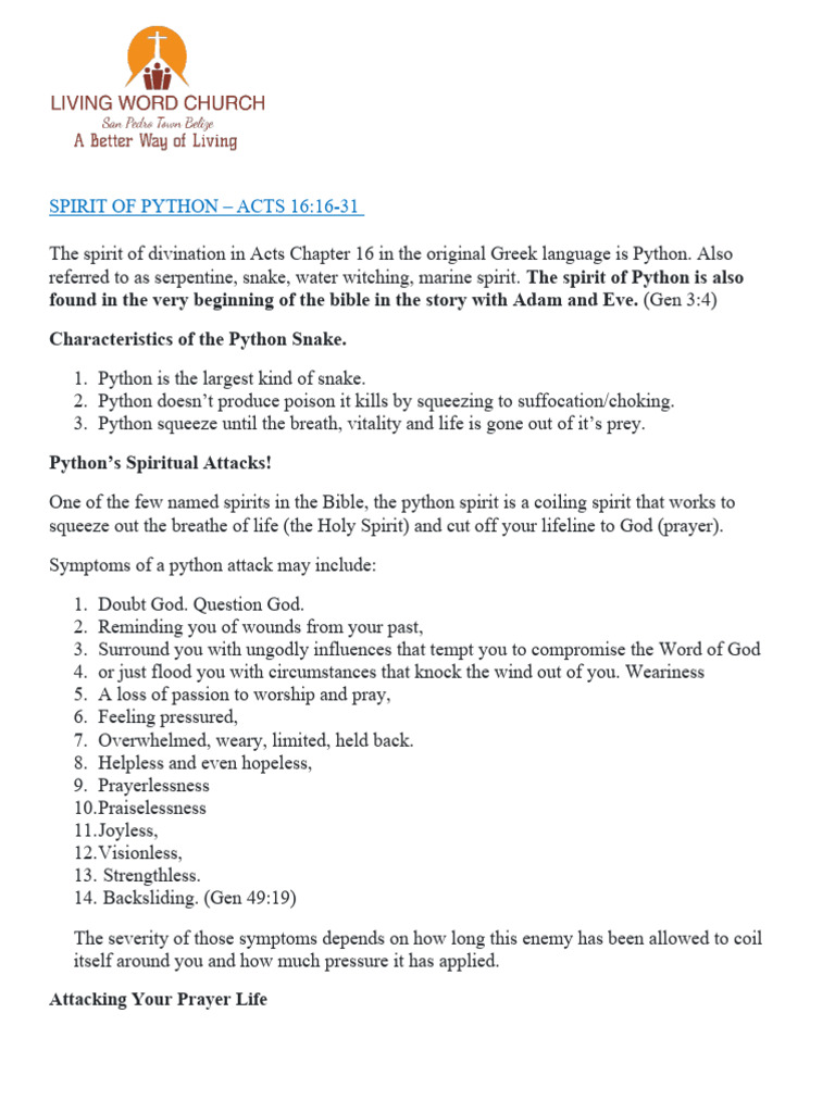 PYTHON | PDF | Prayer | Paul The Apostle