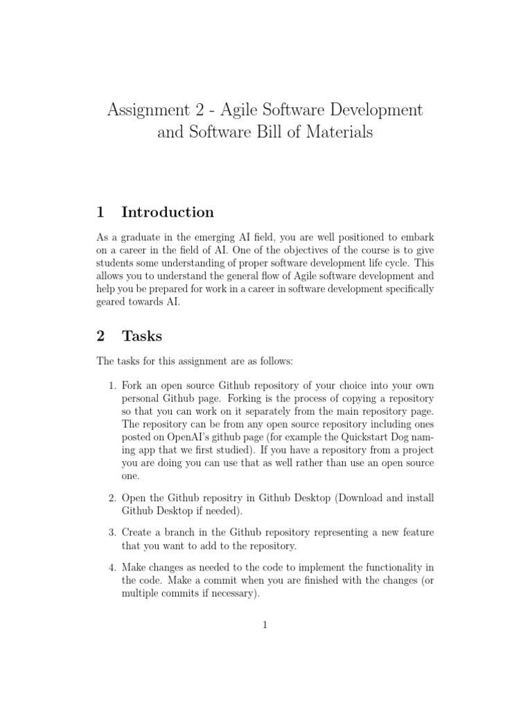 Agile Development Assignment Guide | PDF | Software Repository | Agile ...