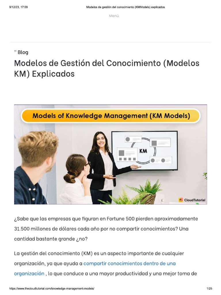 Modelos de Gestion Del Conocimiento - KNOLEDWE MANAGMENT MODELS | PDF