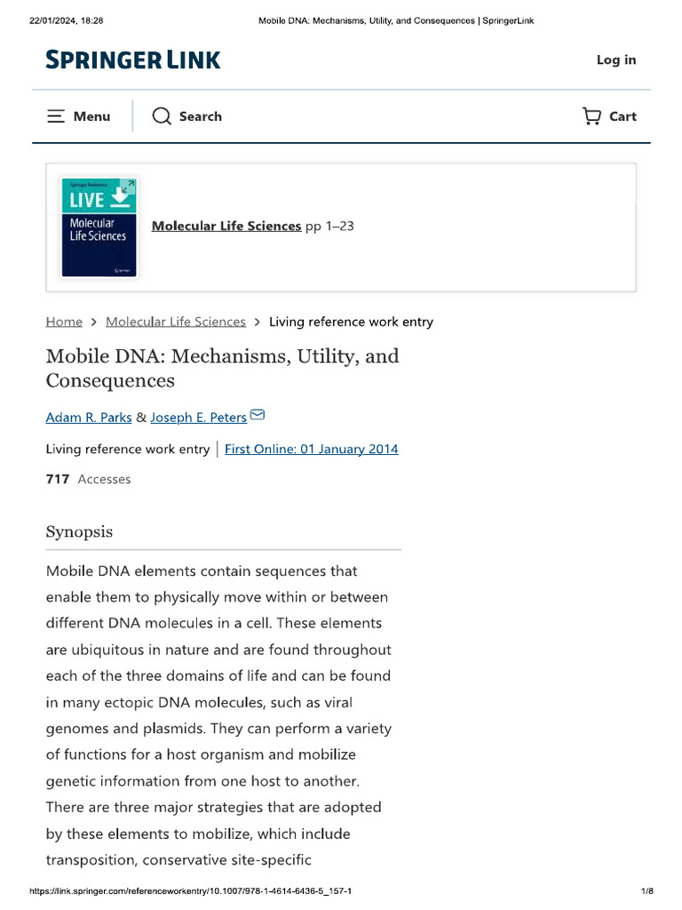 Mobile DNA Mechanisms, Utility, and Consequences | PDF
