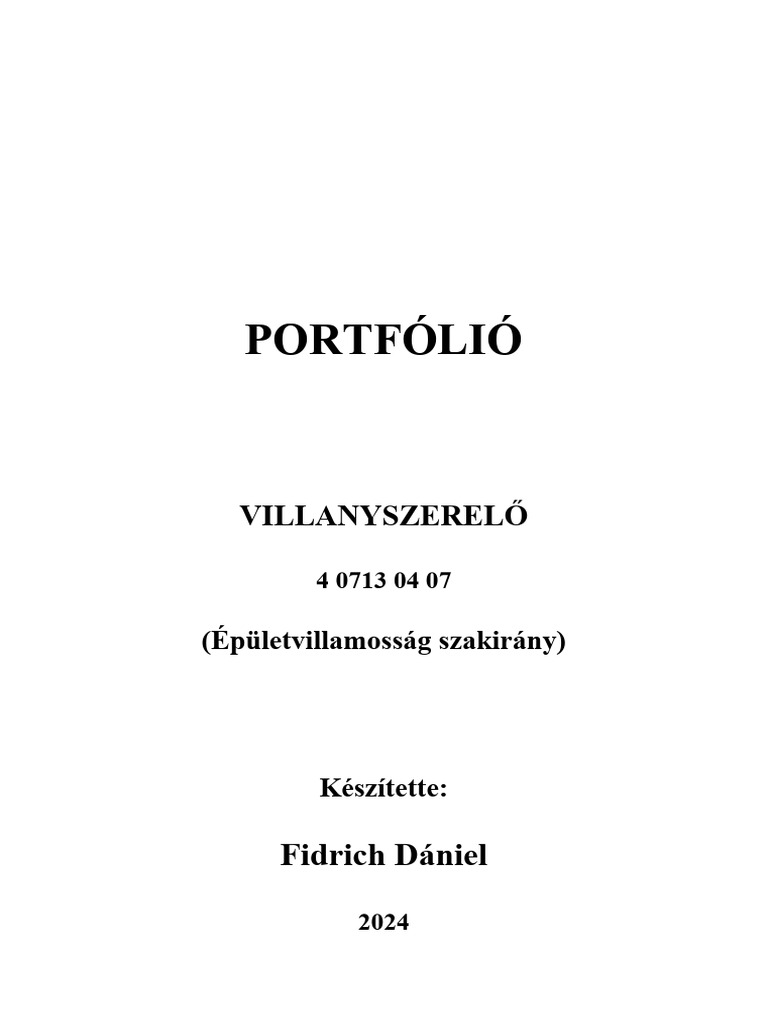 Fidrich Dániel Portfolió VSZ-G | PDF