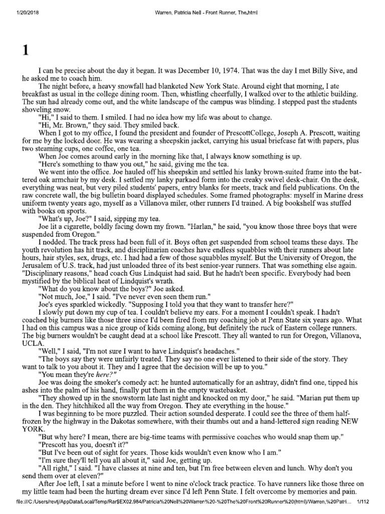 Warren, Patricia Nell - Front Runner, The | PDF