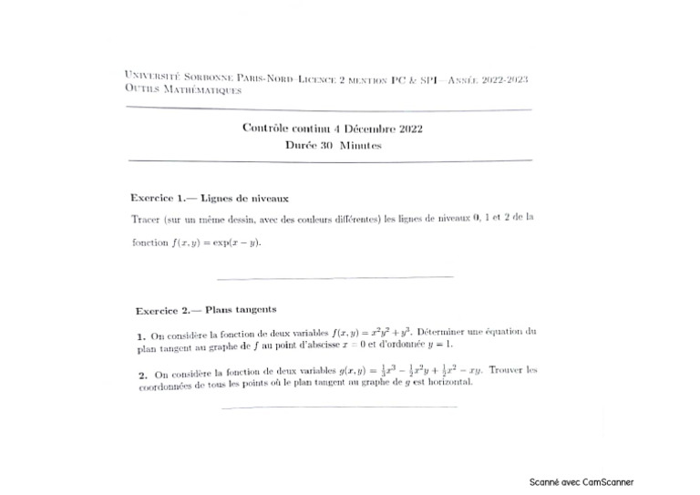 CC2 OutilsMaths3 2022 2023 | PDF