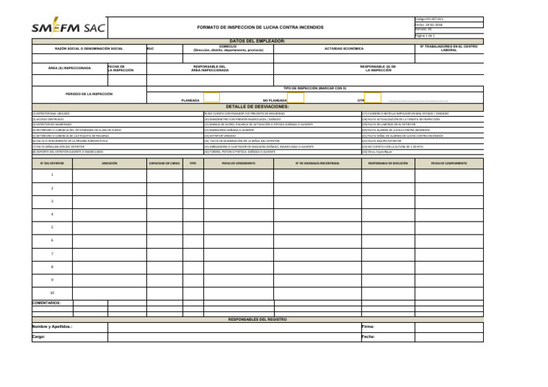 Fo-Sst-011 Registro de Inspeccion de Lucha Contra Incendios | PDF Fo-Sst-011 Registro de Inspeccion de Lucha Contra Incendios | PDF