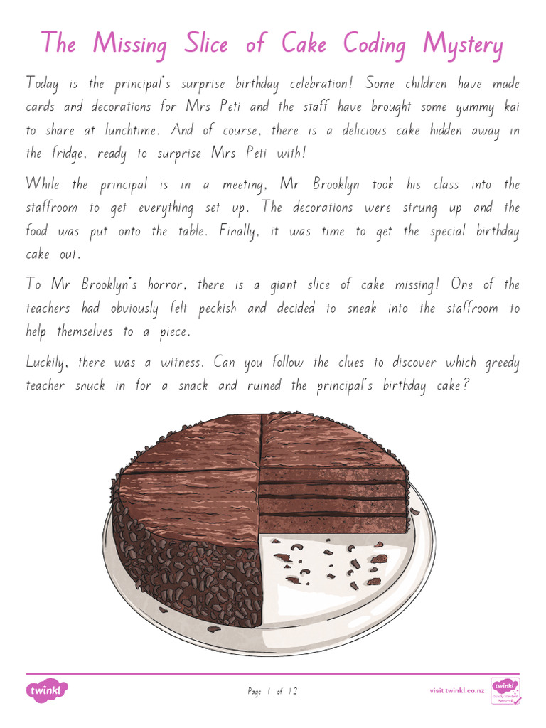 The Missing Slice of Cake Coding Mystery | PDF | Input/Output | Office ...