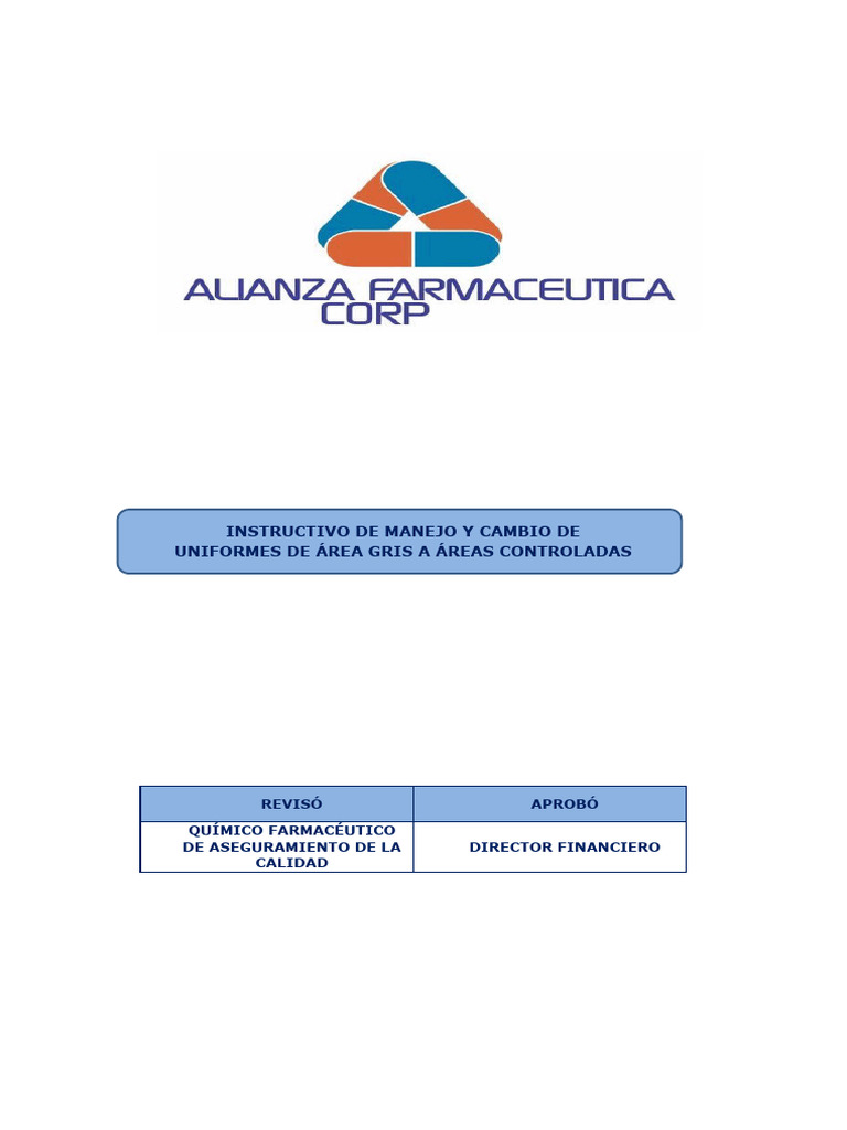 I-Cmp-003 Instructivo de Manejo y Cambio de Uniformes de Área Gris A ...