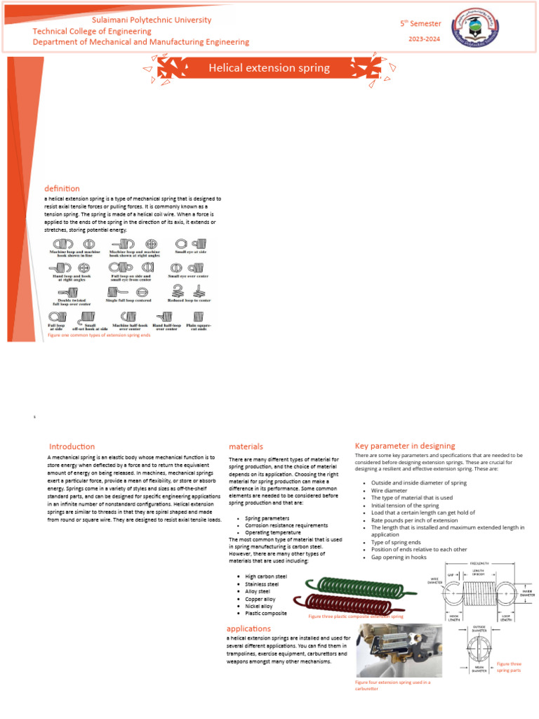 Manufacturing Machine Design Helical Extension Spring Definition ...