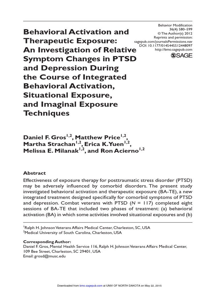 Activación Conductual y Activación Conductual en TEPT | PDF | Major Depressive Disorder ...
