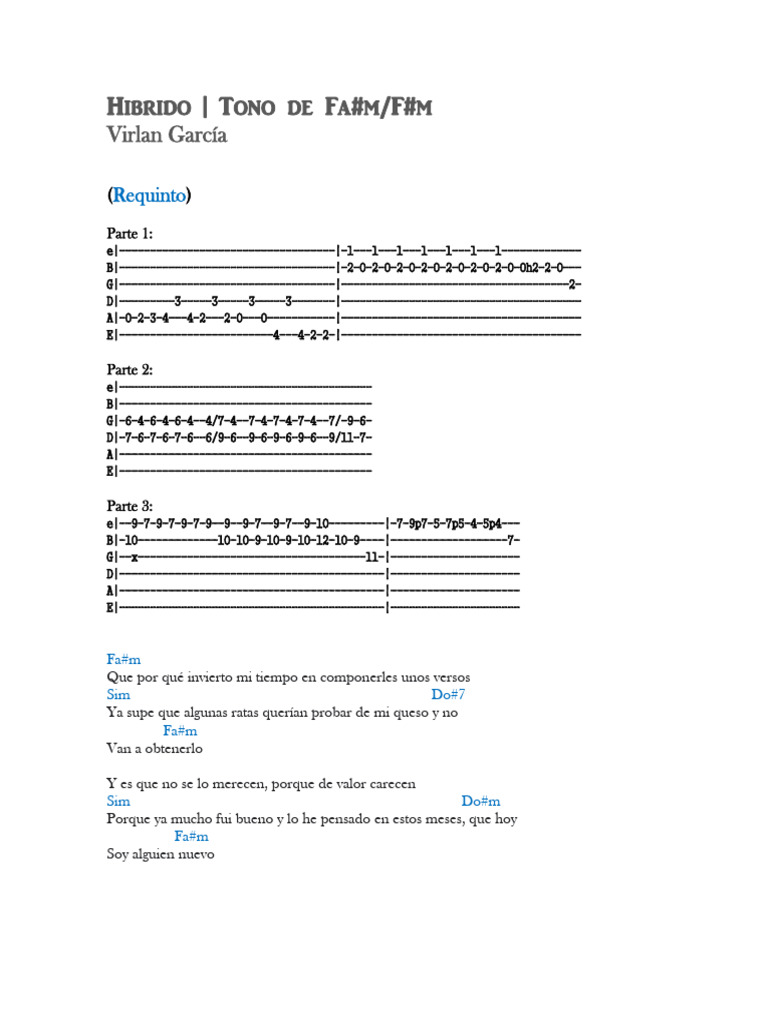 Hibrido (Requinto y Acordes) | PDF