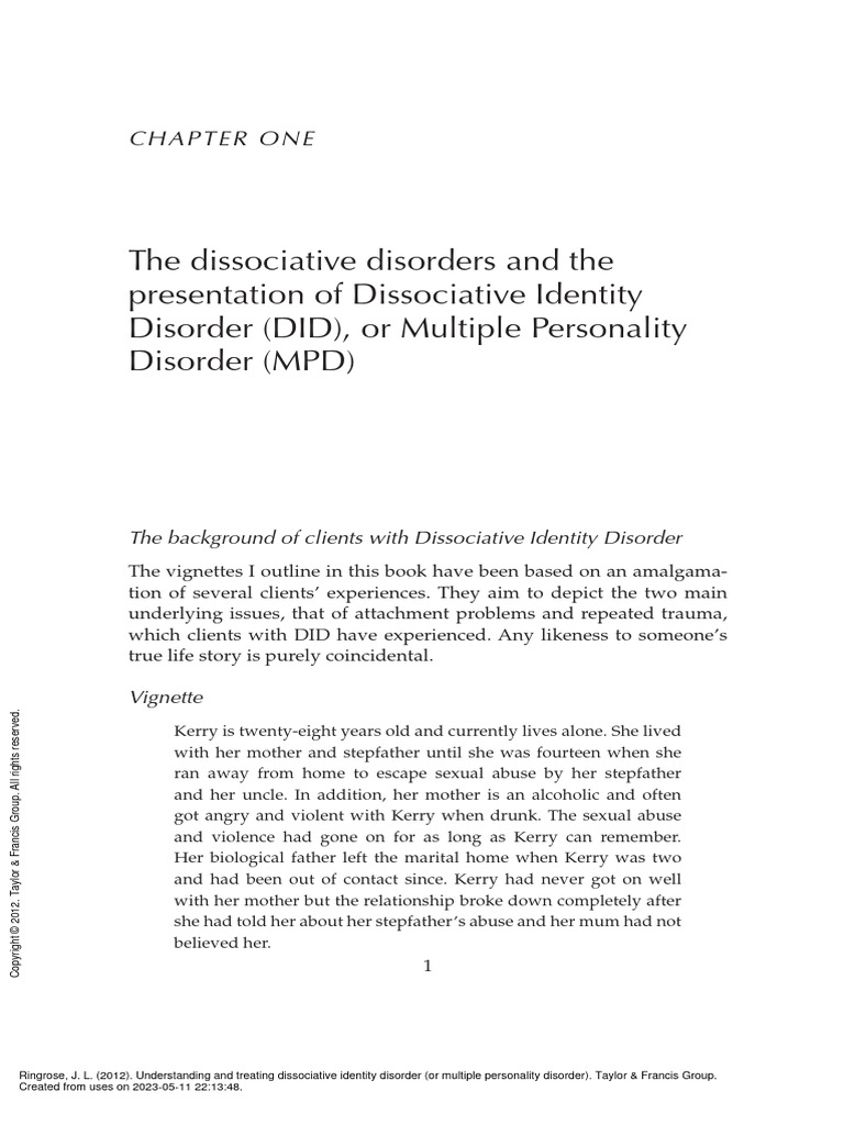 Understanding and Treating Dissociative Identity D... - (CHAPTER ONEThe ...