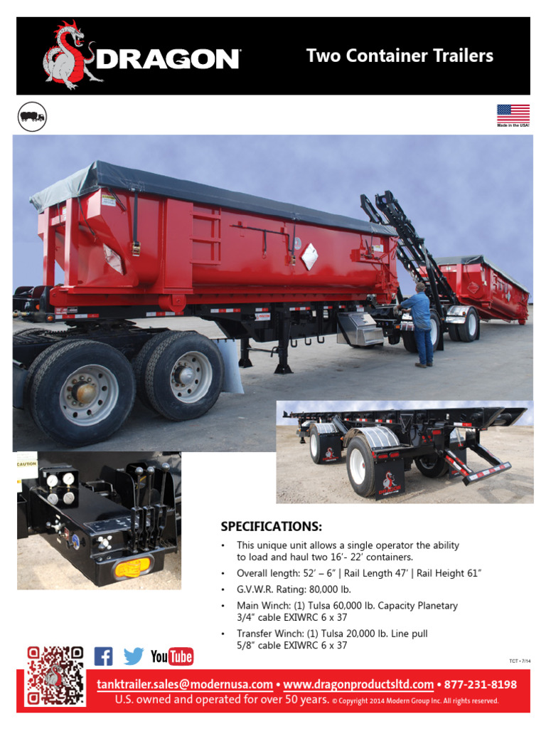 Two Container Trailers | PDF | Axle | Trailer (Vehicle)