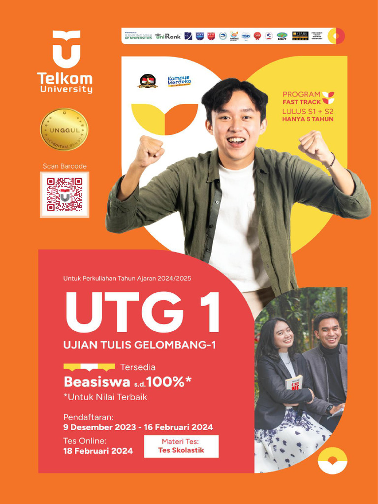 Brosur Jalur UTG 1 Telkom University 2024 Revisi | PDF