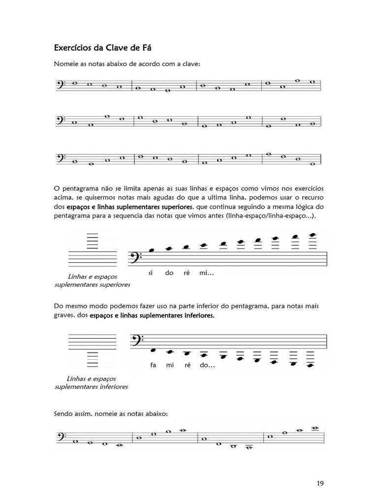 Exercicios Clave de Fa | PDF