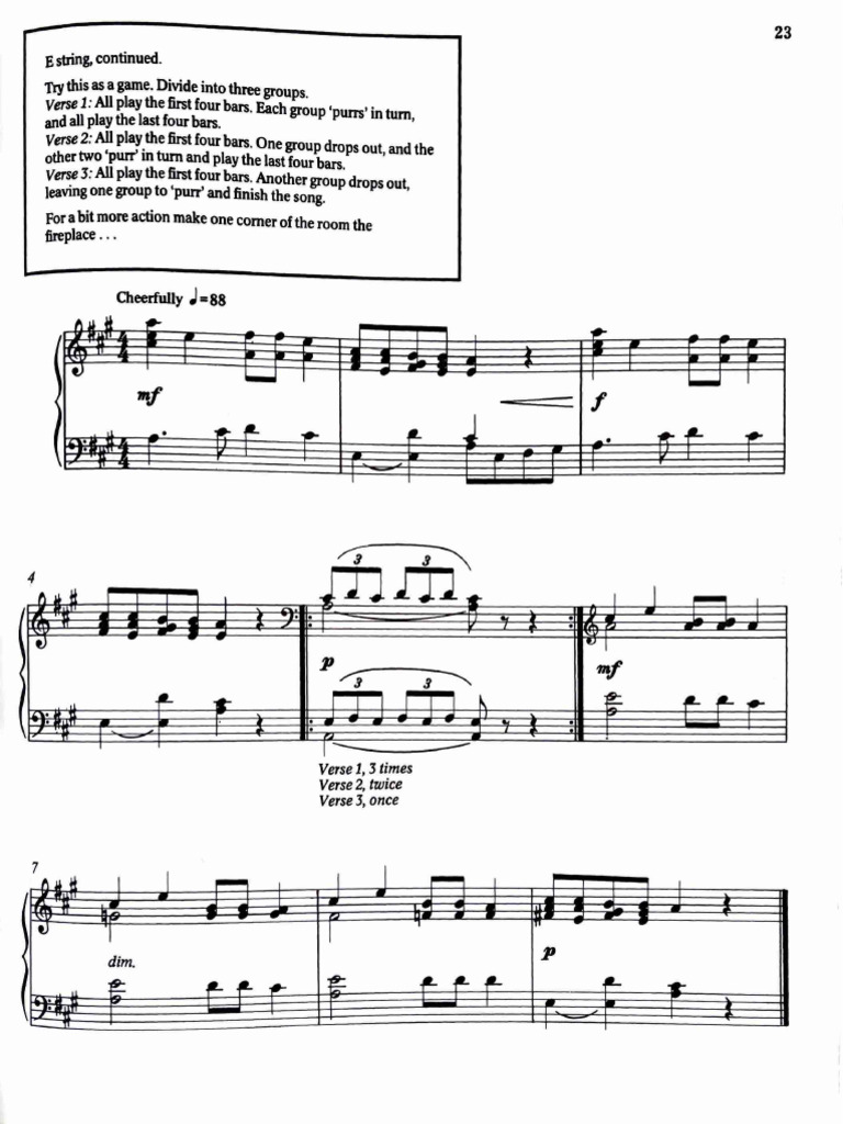 Three Fat Pussy Cats - Piano Part | PDF | Cats | Felids