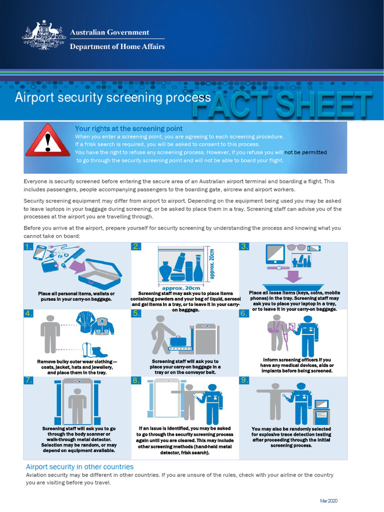 Fact Sheet Airport Security Screening Process | PDF | Airport Security ...