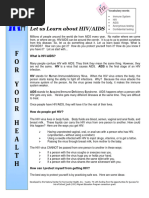 Hiv Aids Questionaire Sample | PDF | Hiv/Aids | Questionnaire