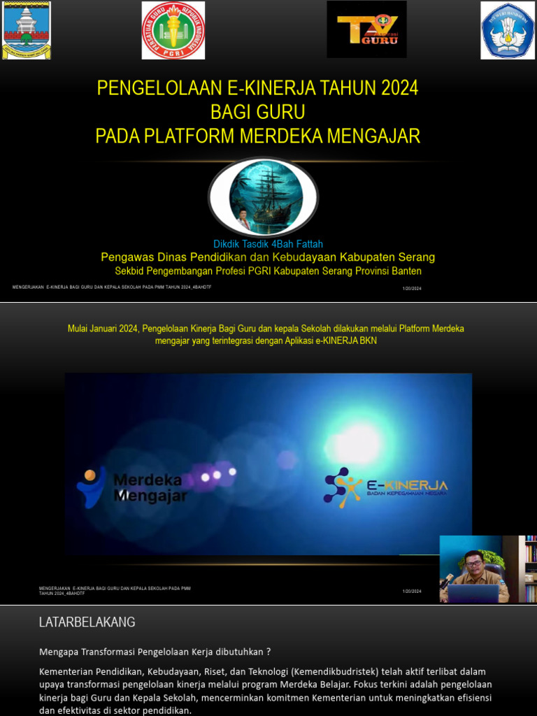 A.1. TUTORIAL e-KINERJA TAHUN 2024 BAGI GURU PADA PMM - 4BAH DTF | PDF