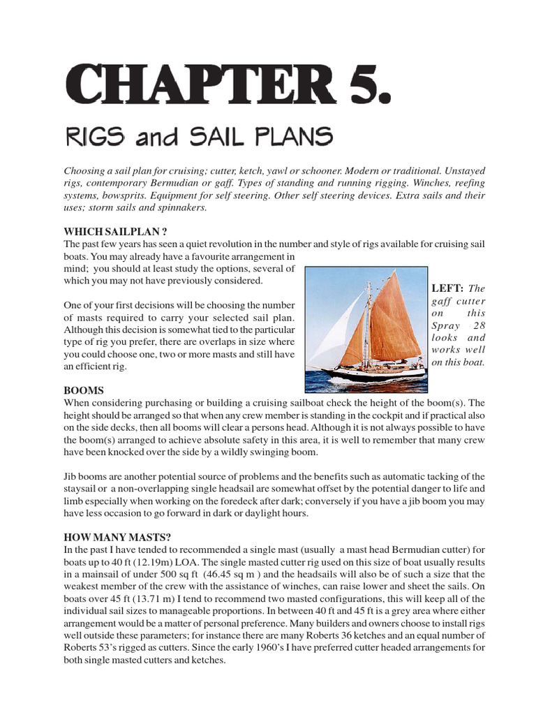 Chapter 5 Rigs and Sailplans | PDF | Mast (Sailing) | Cutter (Boat)