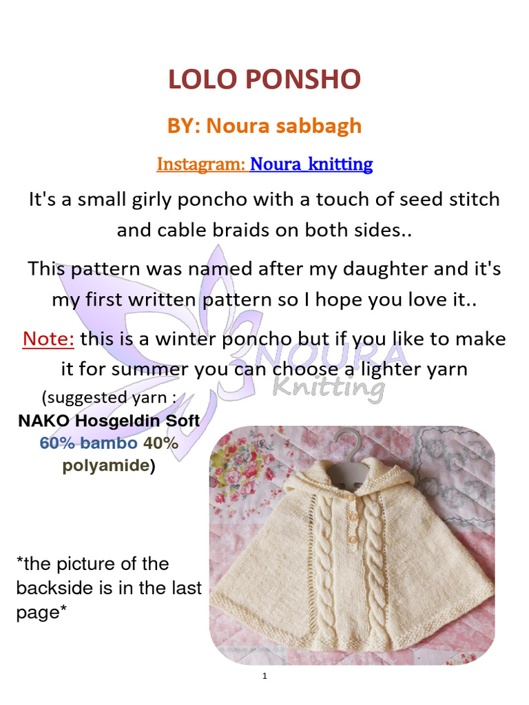 Lolo Ponsho | PDF | Knitting | Basic Knitted Fabrics