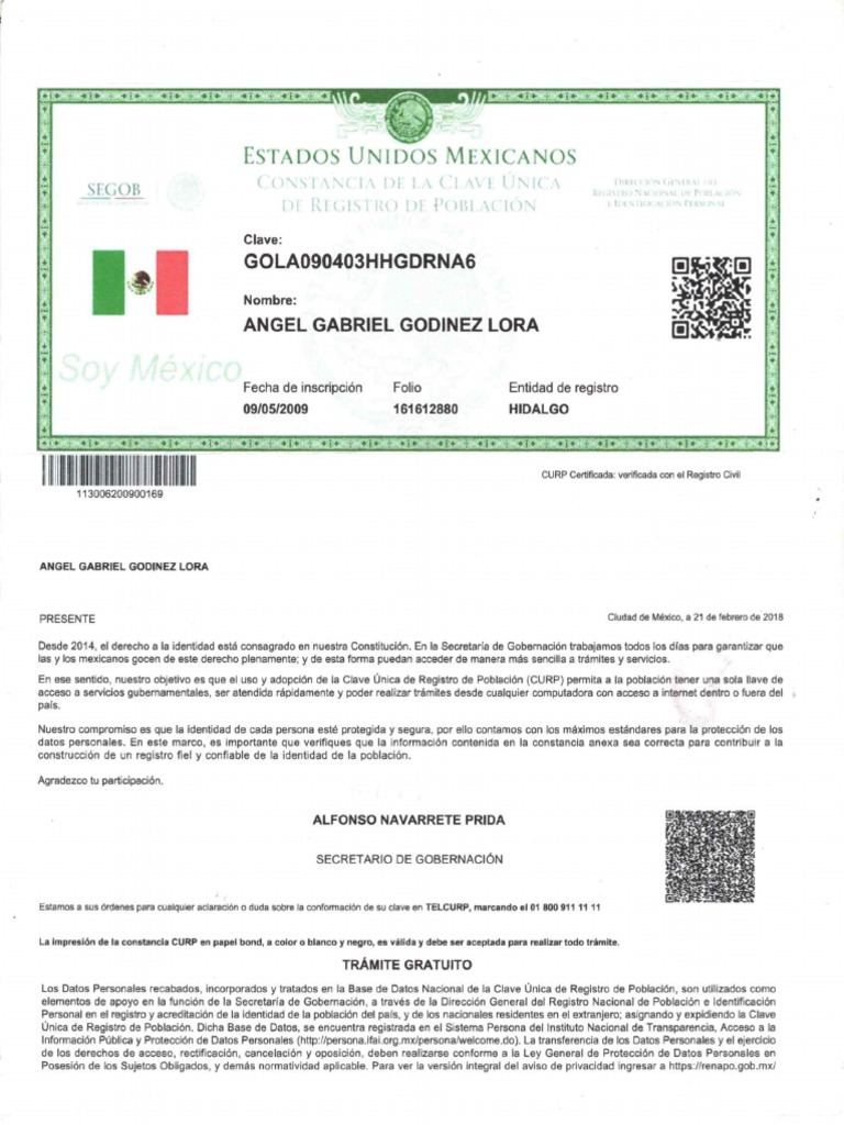 Curp Angel Gabriel | PDF