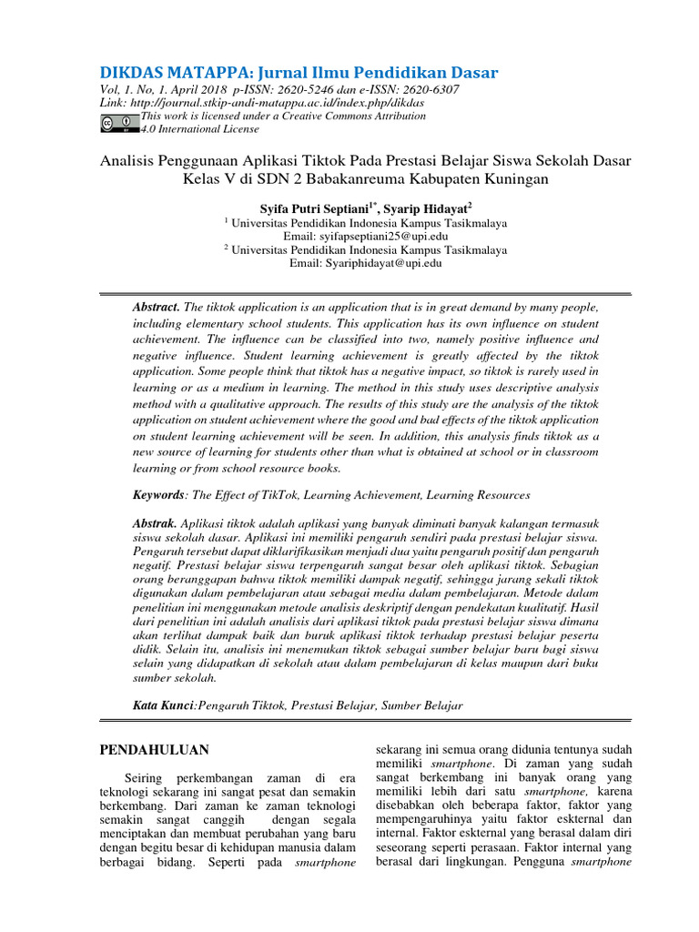 092 - Syifa Putri Septiani - 1808265 - Analisis Penggunaan Aplikasi Tiktok Pada Prestasi Belajar ...