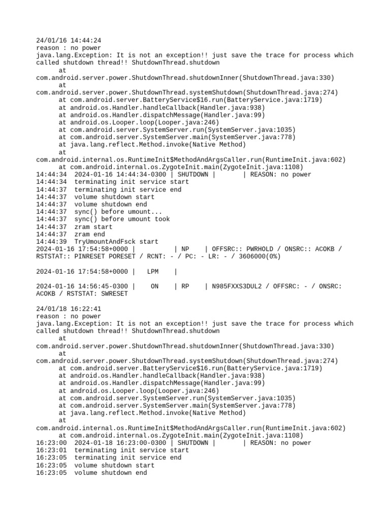 Power Off Reset Reason | PDF | Java (Programming Language) | Object Oriented Programming