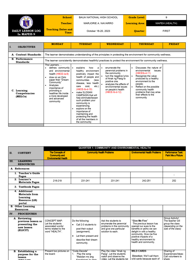 Health 1 | PDF | Learning | Teachers