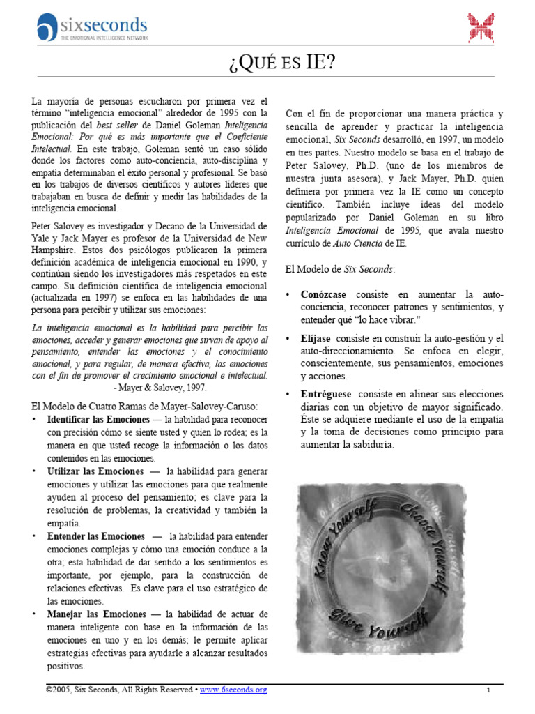 1 - Que Es IE | PDF | Las emociones | Inteligencia emocional