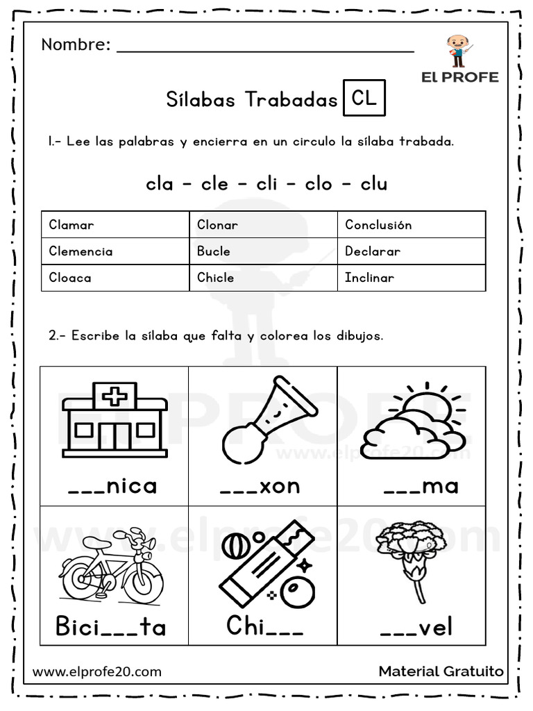 Cuadernillo Para Trabajar Silabas Trabadas Primaria 04 Pdf