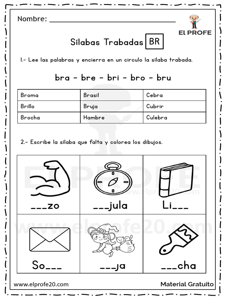 Cuadernillo Para Trabajar Silabas Trabadas Primaria 03 Pdf