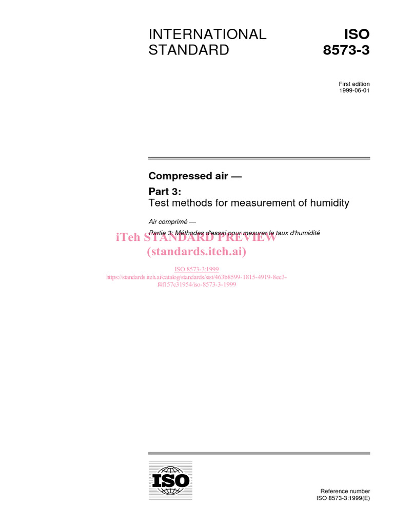 Iso 8573 3 1999 | PDF | Humidity | International Organization For ...
