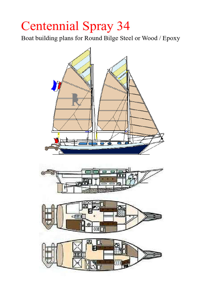 Centennial Spray Boat Plans Overview | PDF | Hull (Watercraft) | Deck ...