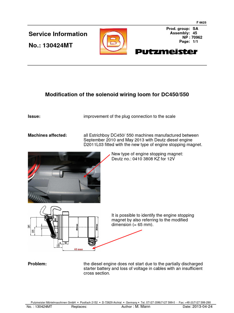 DC450-550 Kabelbaum Hubmagnet SI en 2013-04 | PDF | Electrical ...