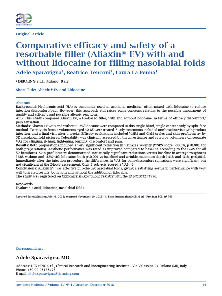 2018 Sparavigna Ev Lido 1 | PDF | Wrinkle | Clinical Medicine