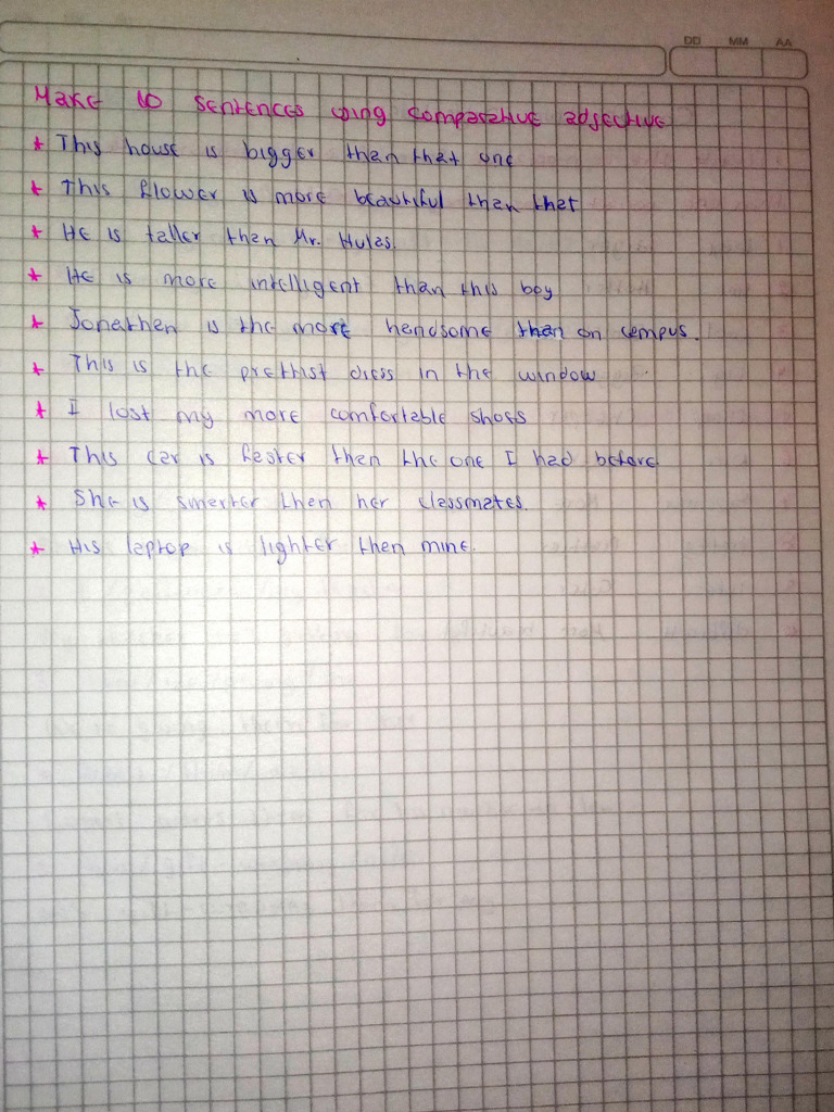 10 Sentences Comparative Adjectives | PDF