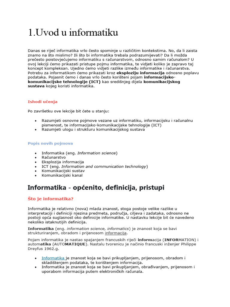 IRS - 1.cjelina - Informacijski Sustav | PDF