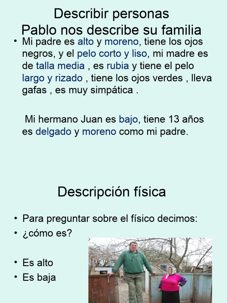 Describir Personas | PDF
