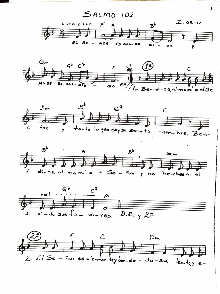 Salmo 102 EL SR. ES COMPASIVO Y MISERICORDIOSO - 095657 | PDF