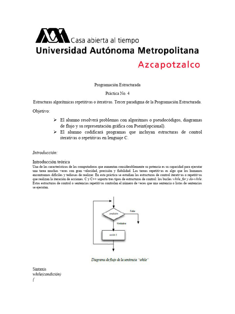 Estructuras de Control Iterativas en C | PDF | Flujo de control ...