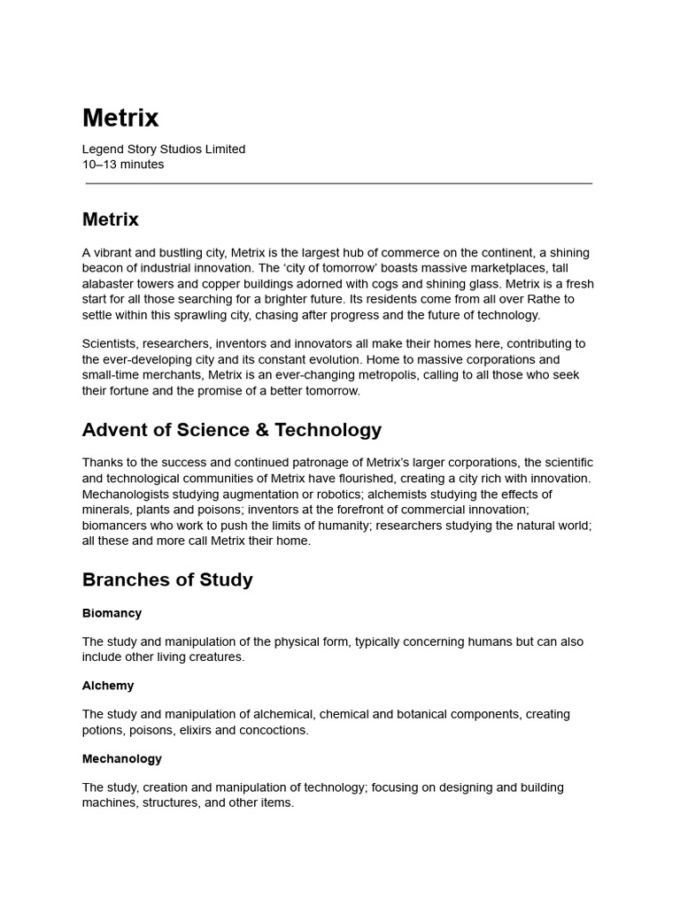 Metrix | PDF | Mining | Alchemy