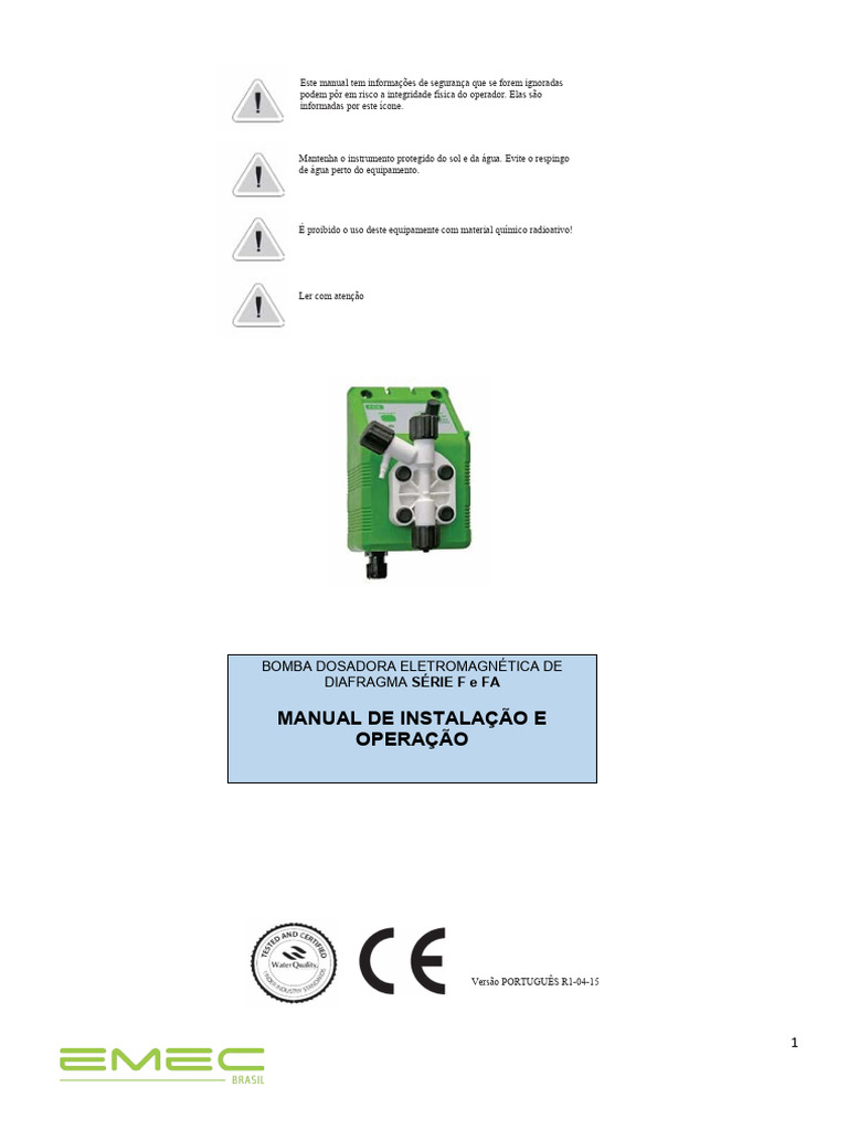 Manual Bomba Dosadora FCE Emec | PDF | Bomba | Diodo emissor de luz