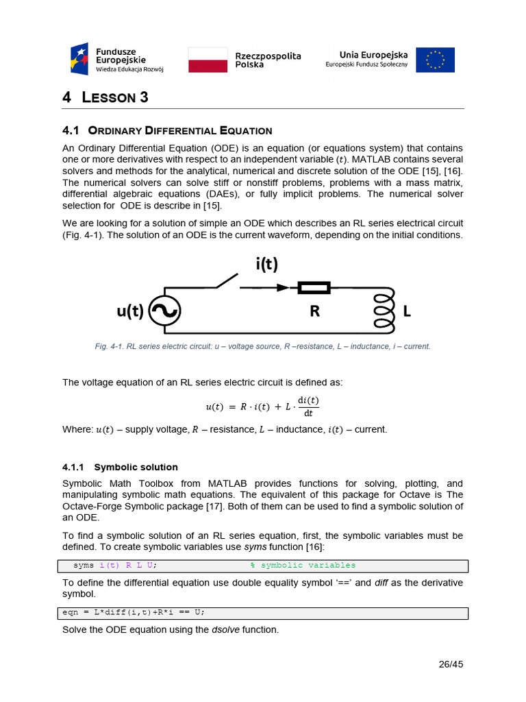 Matlab Ode Pdf Ordinary Differential Equation Equations