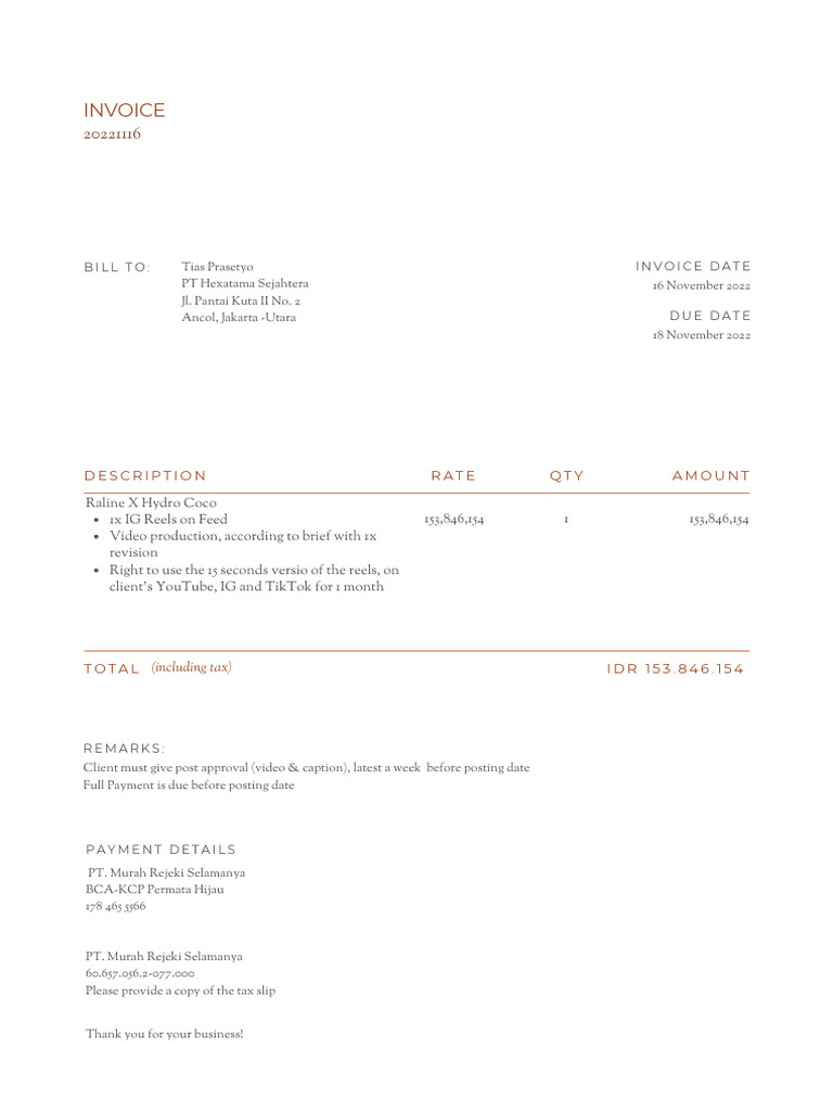 Raline Invoice - Hydro Coco | PDF