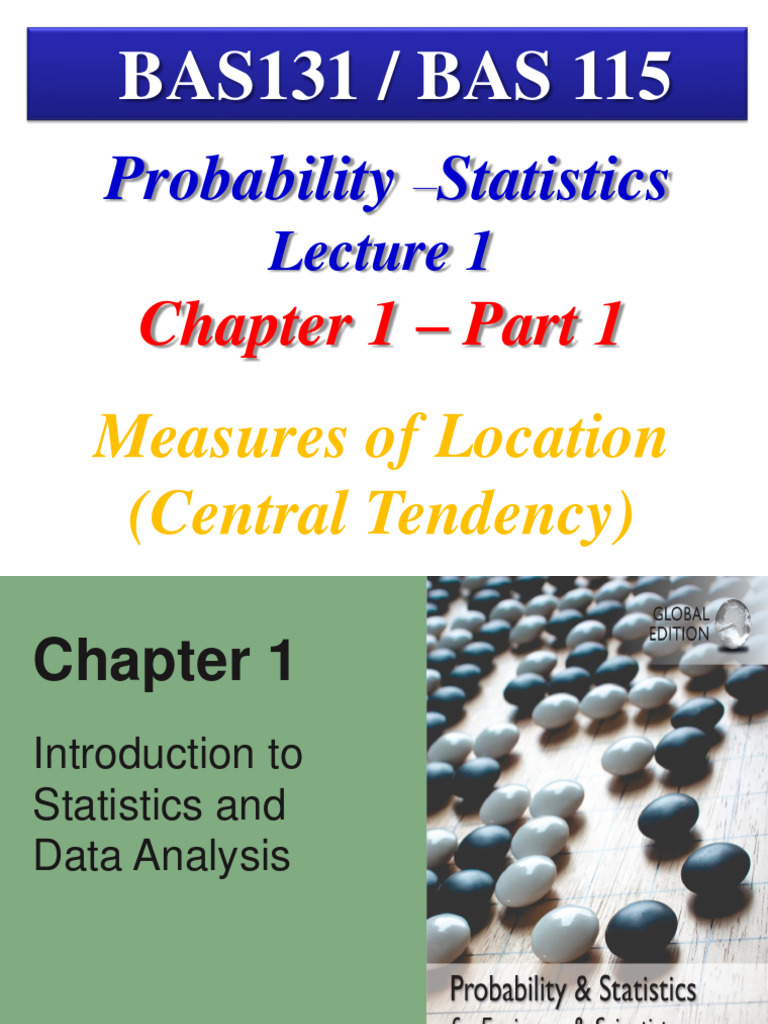 (Measures of Location) - Lec#1 - Chapter 1 - Part1 | PDF | Arithmetic Mean | Statistics