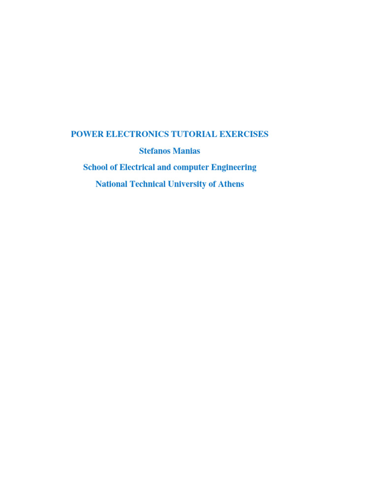 Power Electronics Tutorial Exercises | PDF | Power Electronics | Power Inverter